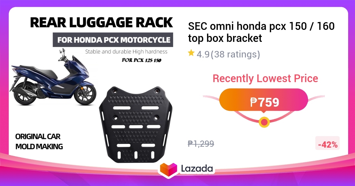 SEC omni honda pcx 150 / 160 top box bracket