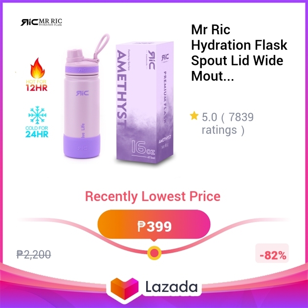 Mr Ric Hydration Flask Spout Lid Wide Mouth Vacuum Leak Proof 22oz ...