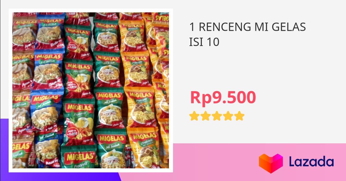 1 RENCENG MI GELAS ISI 10