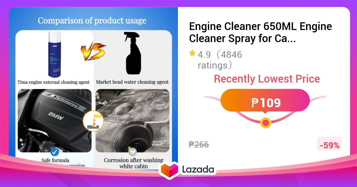 Engine Cleaner 650ML Engine Cleaner Spray for Car Degreaser Engine ...