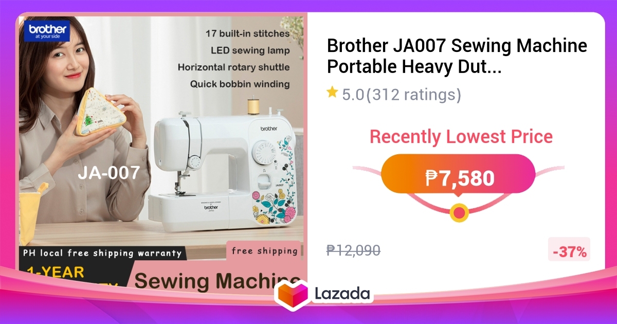 Brother JA007 Sewing Machine Portable Heavy Duty Electric pedal Sale Japan Mini Official Store ...