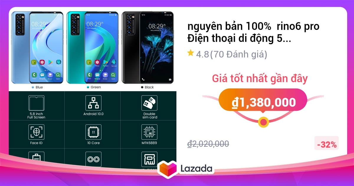 nguyên bản 100% rino6 pro Điện thoại di động 5G chính hãng Điện thoại ...