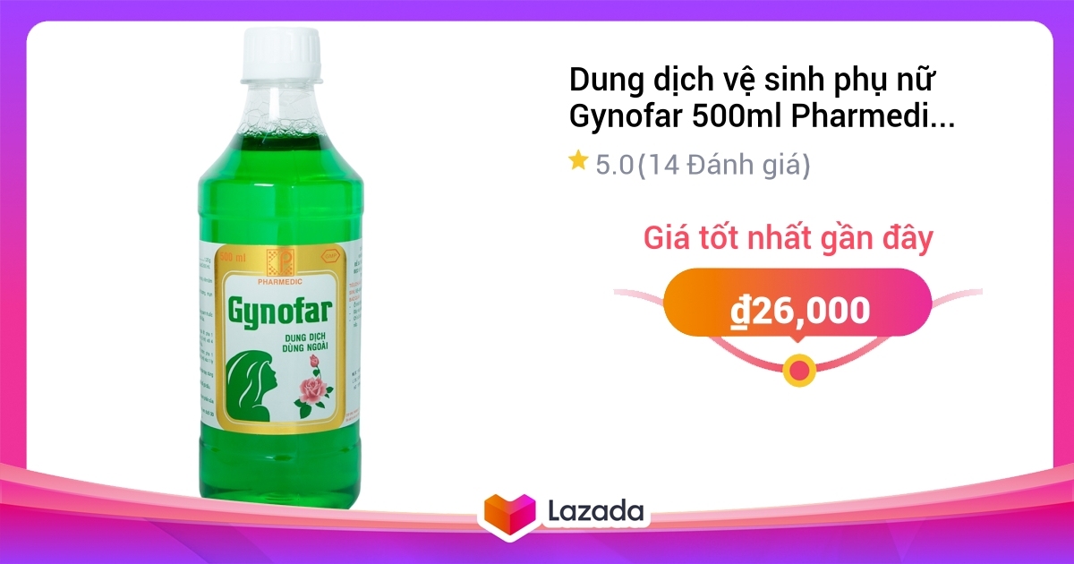 Dung dịch vệ sinh phụ nữ Gynofar 500ml Pharmedic hỗ trợ vệ sinh phụ nữ ...