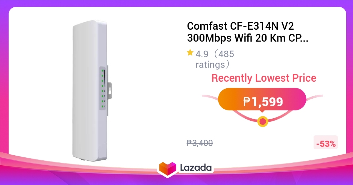 Comfast CF-E314N V2 300Mbps Wifi 20 Km CPE Network Bridge Antenna 2 ...