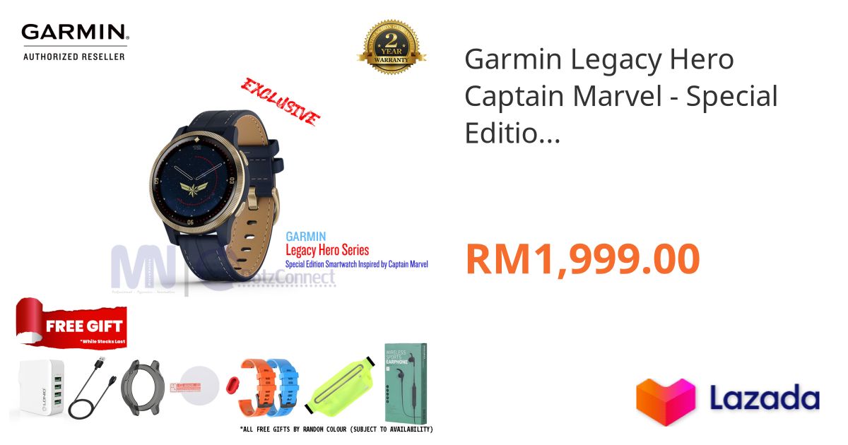 Garmin Legacy Hero Captain Marvel - Special Edition Smartwatch Inspired ...