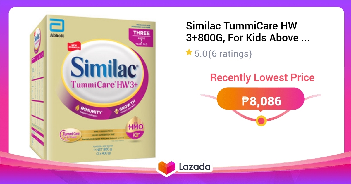 Similac TummiCare HW 3+800G, For Kids Above 3 Years Old Bundle of 6