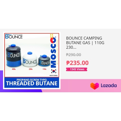 BOUNCE CAMPING BUTANE GAS | 110G 230G 450G | SCREW TYPE CANNISTER | THREADED | JAPAN TECHNOLOGY ...