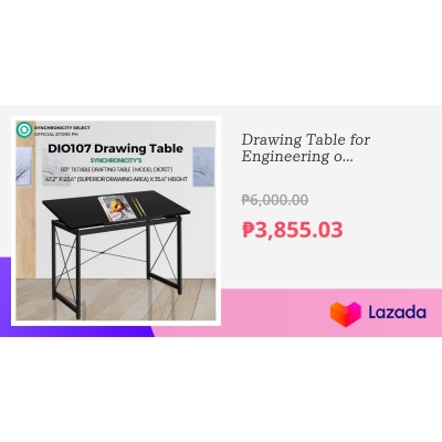 Drawing Table for Engineering or Architecture 80° Tiltable with Ledge ...