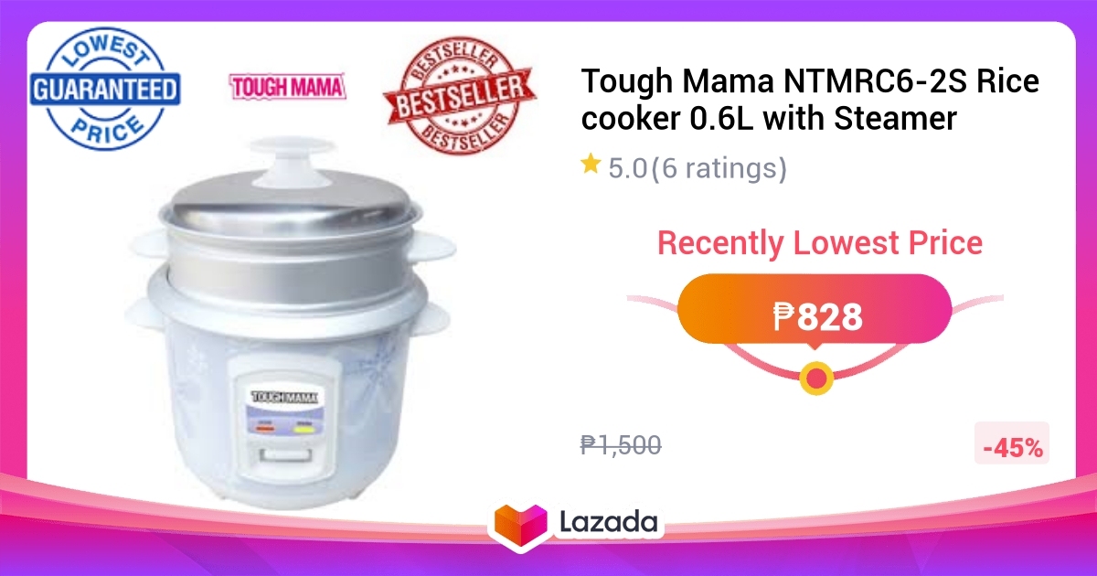 Tough Mama NTMRC6-2S Rice cooker 0.6L with Steamer