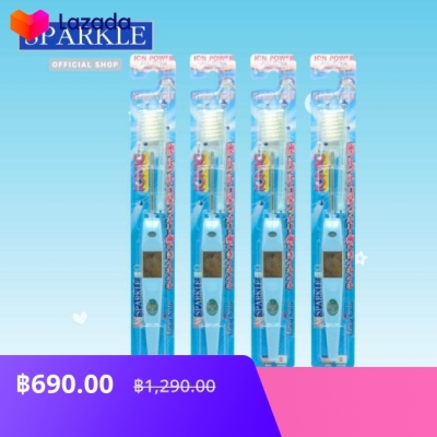 [แพ็ก 4 ชิ้น] - SPARKLE แปรงสีฟัน ไอออนิค Ionic ToothBrush ฟันขาว ขจัดคราบ SK0294 (คละสี)