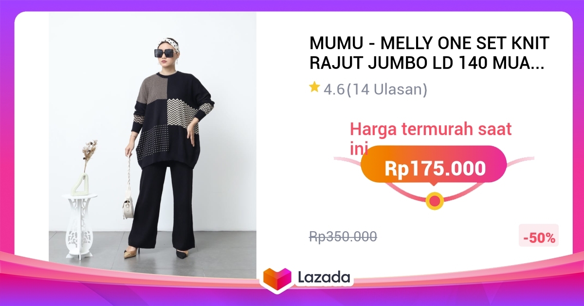 MUMU - MELLY ONE SET KNIT RAJUT JUMBO LD 140 MUAT BB 80KG PREMIUM ...