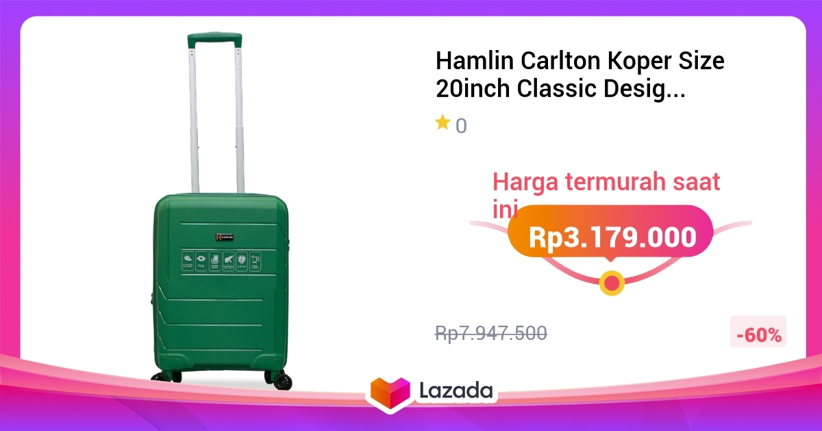 Hamlin Carlton Koper Size 20inch Classic Design Suitcase Unisex TSA ...