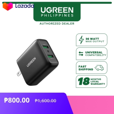 UGREEN USB Dual USB Quick Charge Fast charging QC 3.0 Folding Foot ...