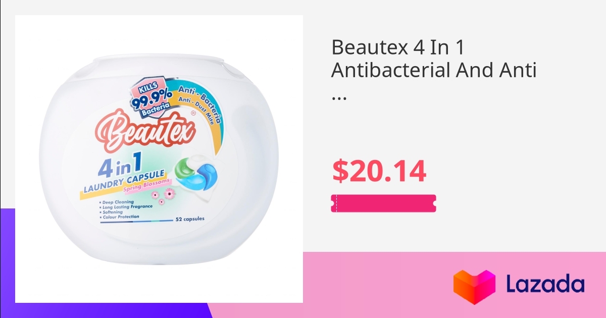 Beautex 4 In 1 Antibacterial And Anti - Dust Mite Laundry Capsule