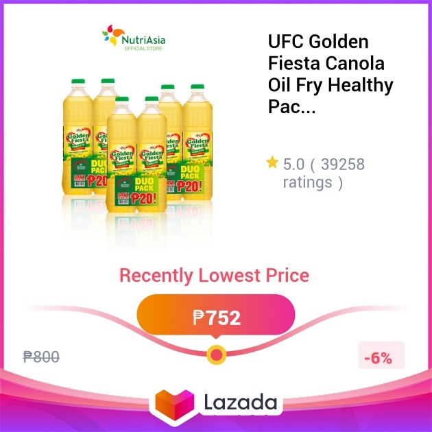 UFC Golden Fiesta Canola Oil Fry Healthy Pack Bundle of 3