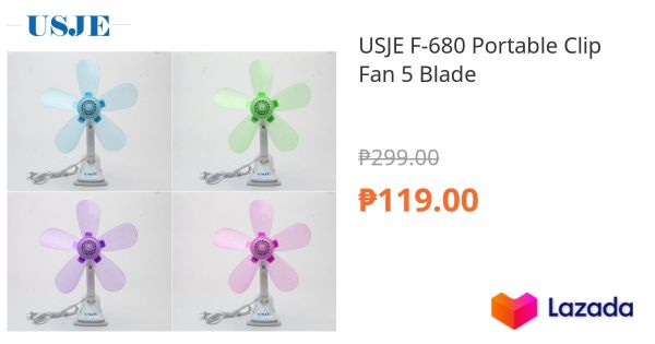 USJE F-680 Portable Clip Fan 5 Blade