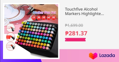 Touchfive Alcohol Markers Highlighter Pen Set 80 Colors Double Head ...
