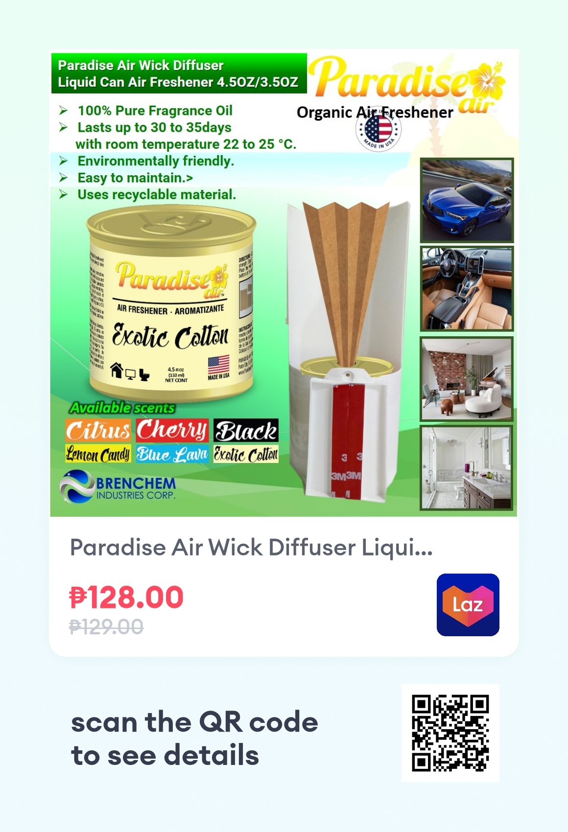 Paradise Air Wick Diffuser Liquid Can Air Freshener 4.5 FL OZ (133ml ...