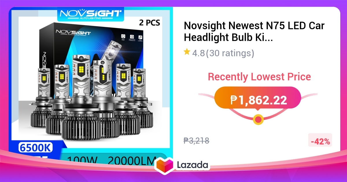Novsight Newest N75 LED Car Headlight Bulb Kit 9005(HB3) 9006(HB4) 9012(HIR2) H4 H7 H11 LED ...