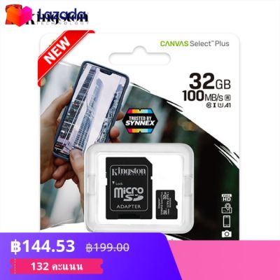 Kingston microSD Card 32GB Canvas Select Plus Class 10 UHS-I 100MB/s (SDCS2/32GB) + SD Adapter ...