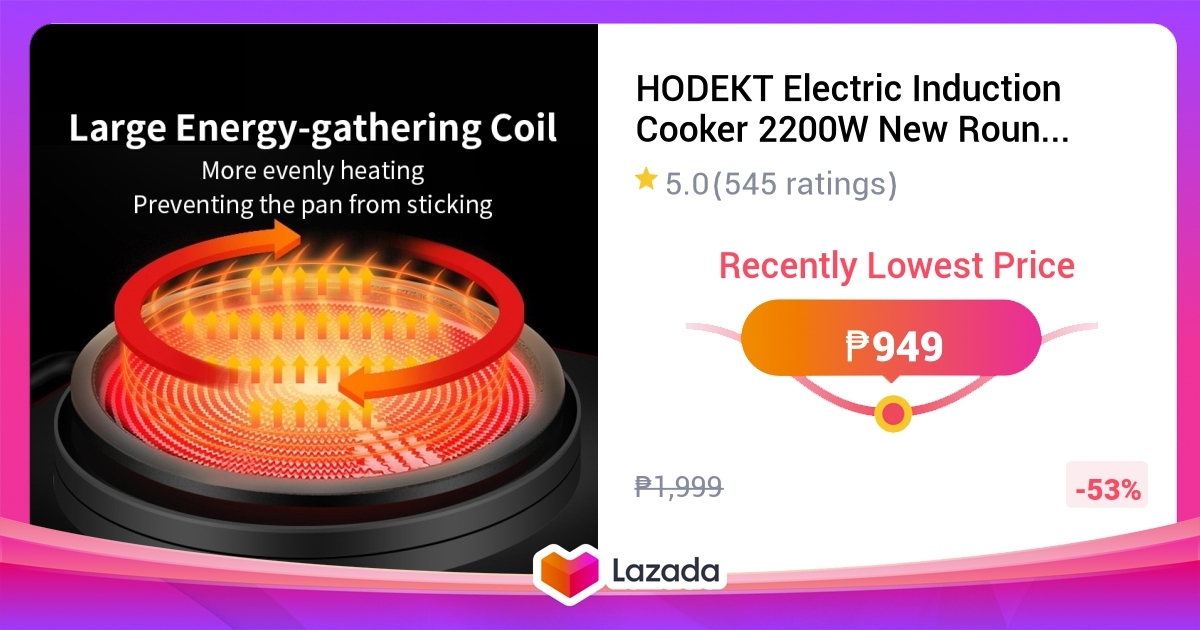 HODEKT Electric Induction Cooker 2200W New Round Designed High Power ...
