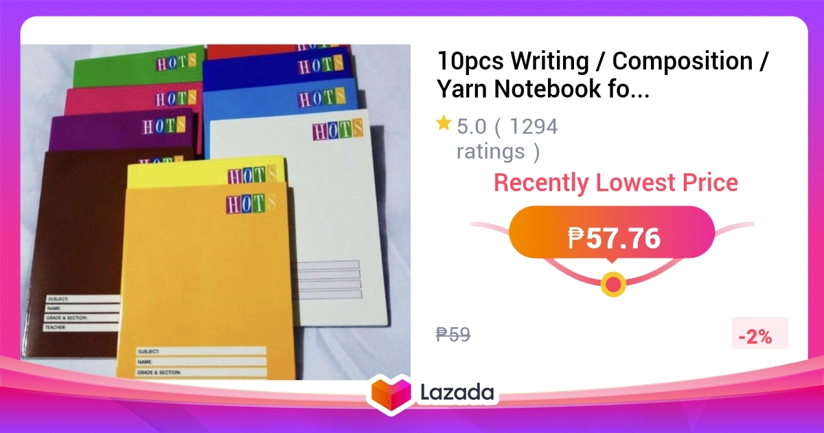 10pcs Writing / Composition / Yarn Notebook for School 80 leaves