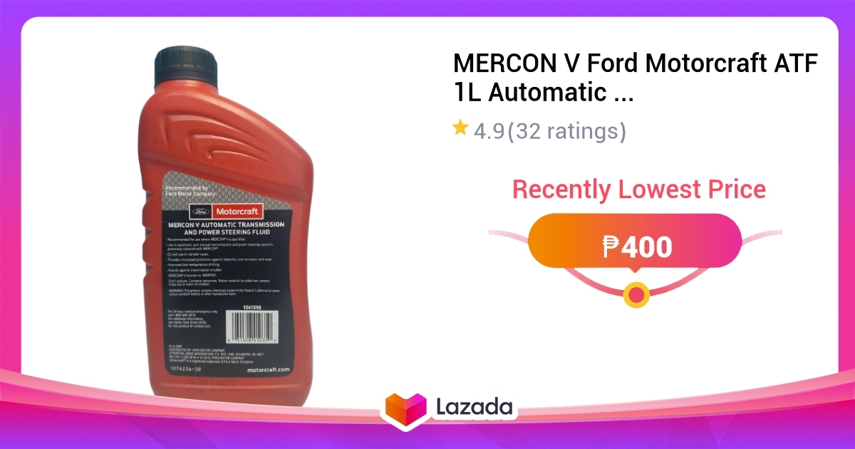 MERCON V Ford Motorcraft ATF 1L Automatic & Manual Transmission Fluid ...