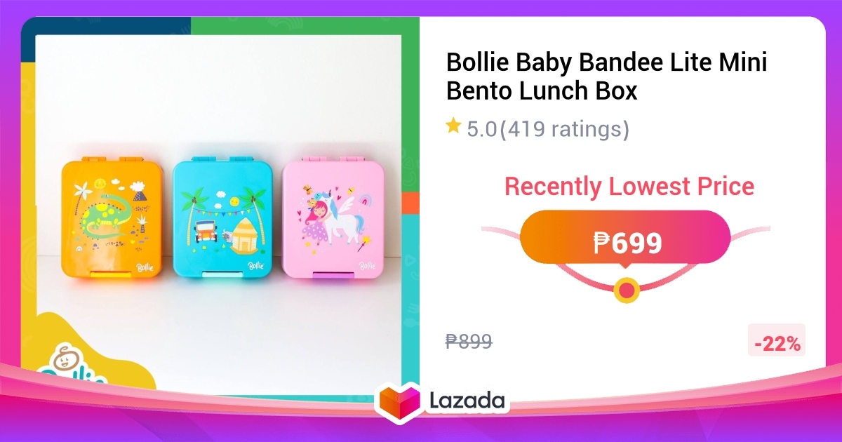 Bollie Baby Bandee Lite Mini Bento Lunch Box
