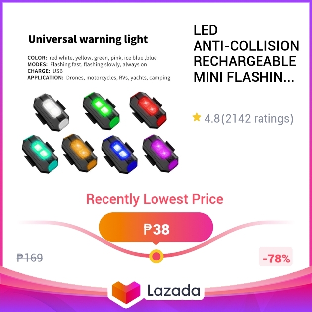 LED ANTI-COLLISION RECHARGEABLE MINI FLASHING LIGHT WITH STROBE NIGHT ...