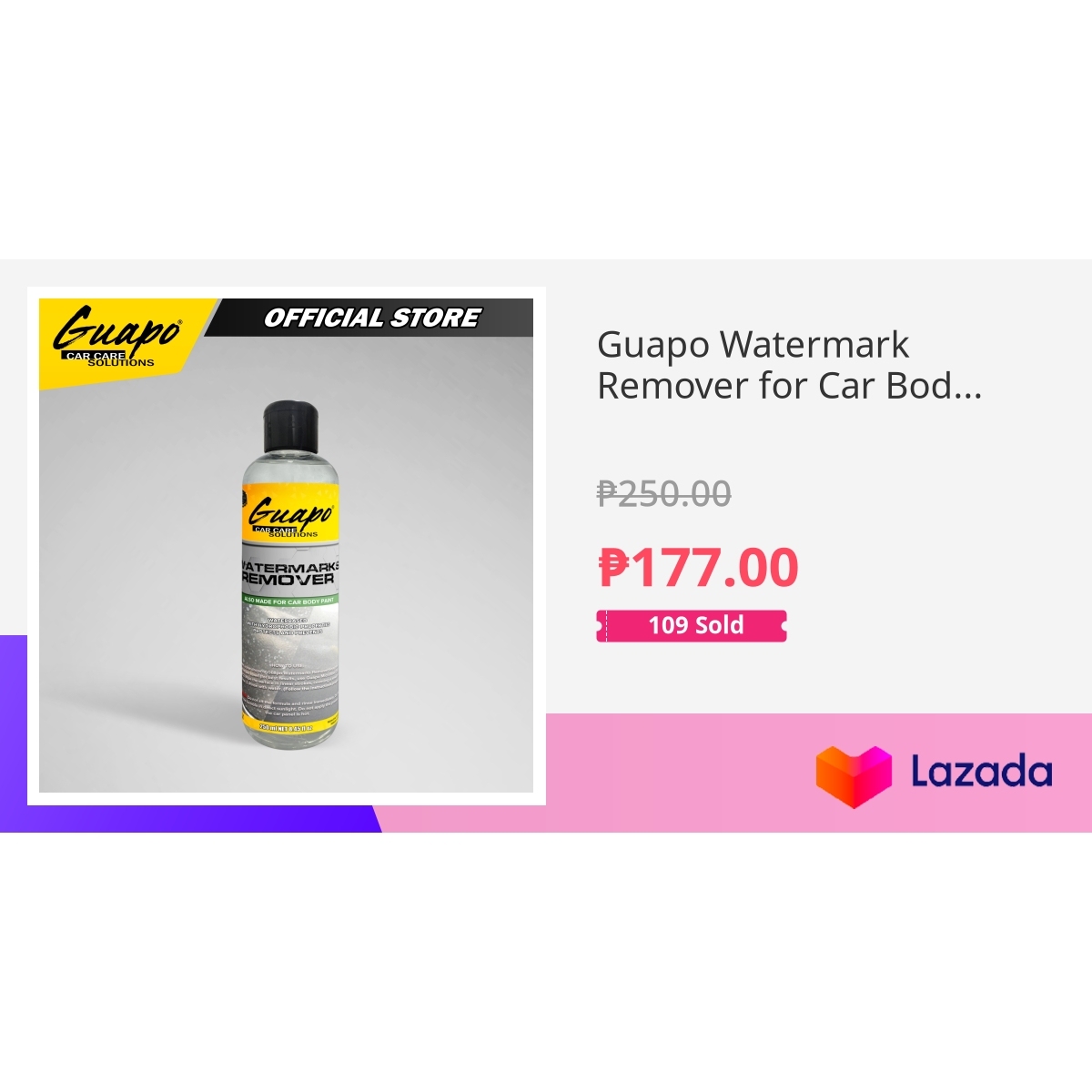 Guapo Watermark Remover for Car Body Paint / Water mark Remover / Acid ...
