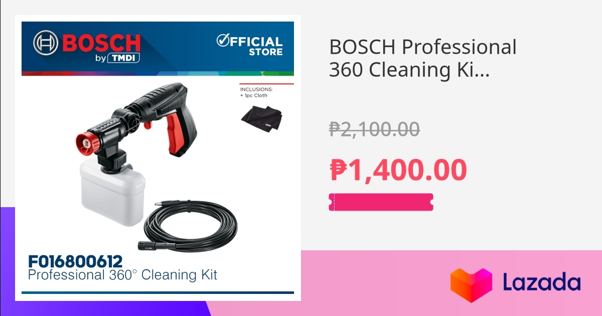BOSCH Professional 360 Cleaning Kit Sprayer Gun with Soap Bottle ...