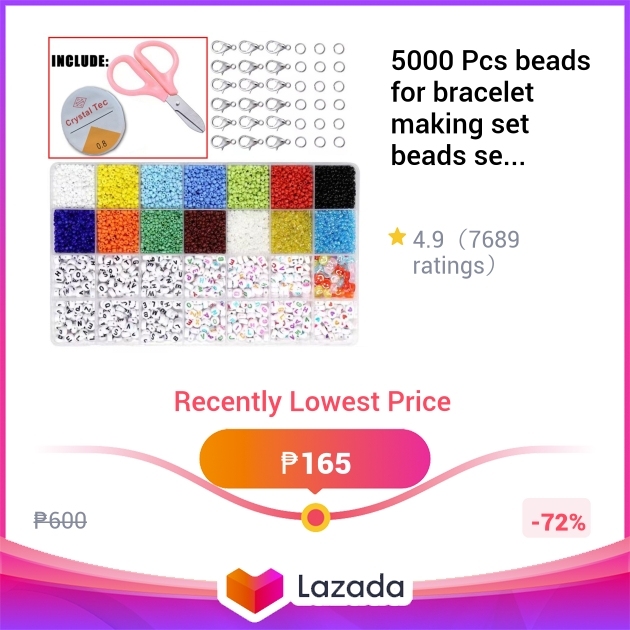 5000 Pcs beads for bracelet making set beads set kit with tools diy bracelet kit set beads ...