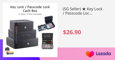 (SG Seller) ★ Key Lock / Passcode Lock Cash Box ★ Password Combination ...