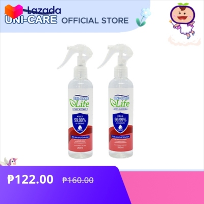 Uni-Care Life Ethyl Alcohol Spray 250ml Bottle of 2