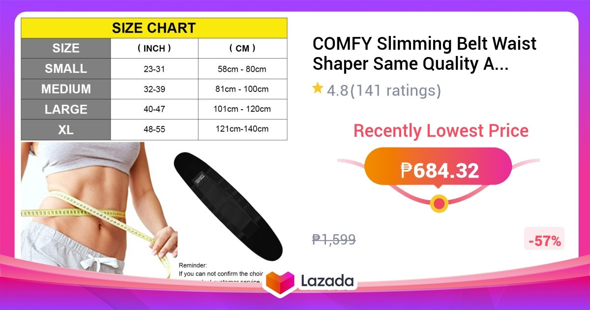 COMFY Slimming Belt Waist Shaper Same Quality As Sammy J Slimming Belt ...