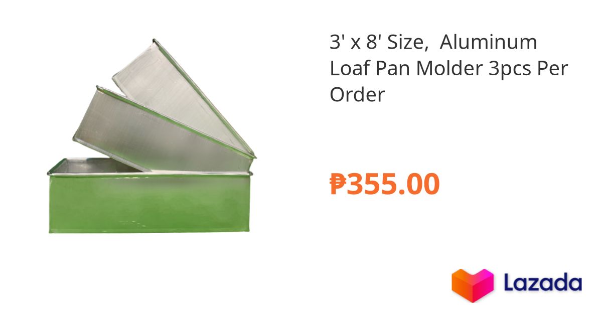 3' x 8' Size, Aluminum Loaf Pan Molder 3pcs Per Order