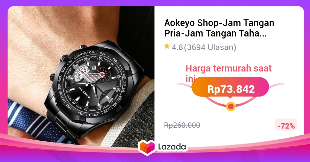 Aokeyo Shop-Jam Tangan Pria-Jam Tangan Tahan Air-Jam Tangan Anti Karat-Jam Tangan Original ...