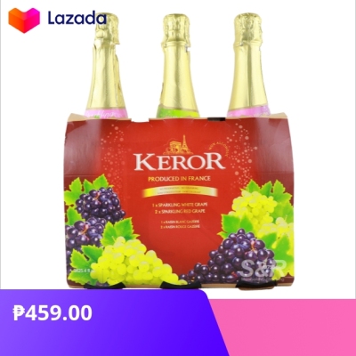 Keror Sparkling White and Red Grape Juice 3 bottles