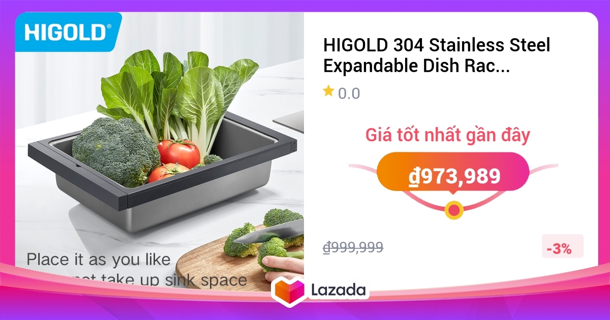 HIGOLD 304 Stainless Steel Expandable Dish Rack with Nano Drain Tray ...