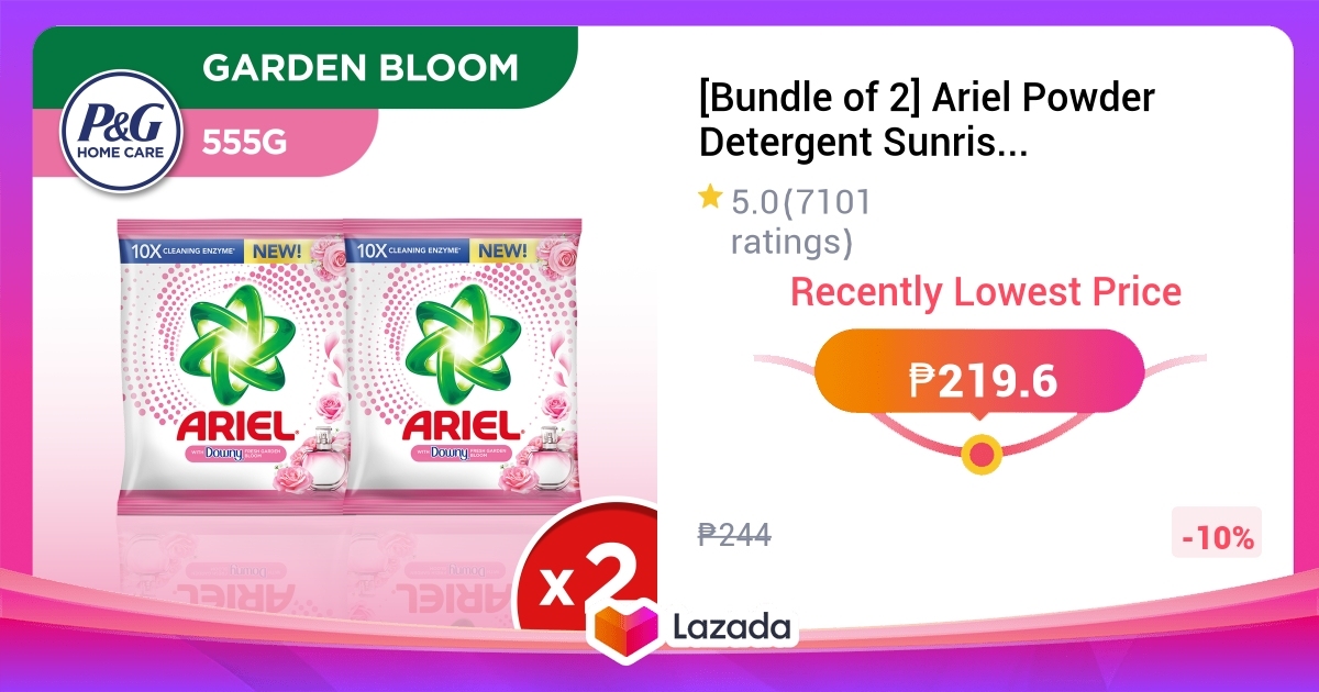 [Bundle of 2] Ariel Powder Detergent Sunrise Fresh Floral Passion ...