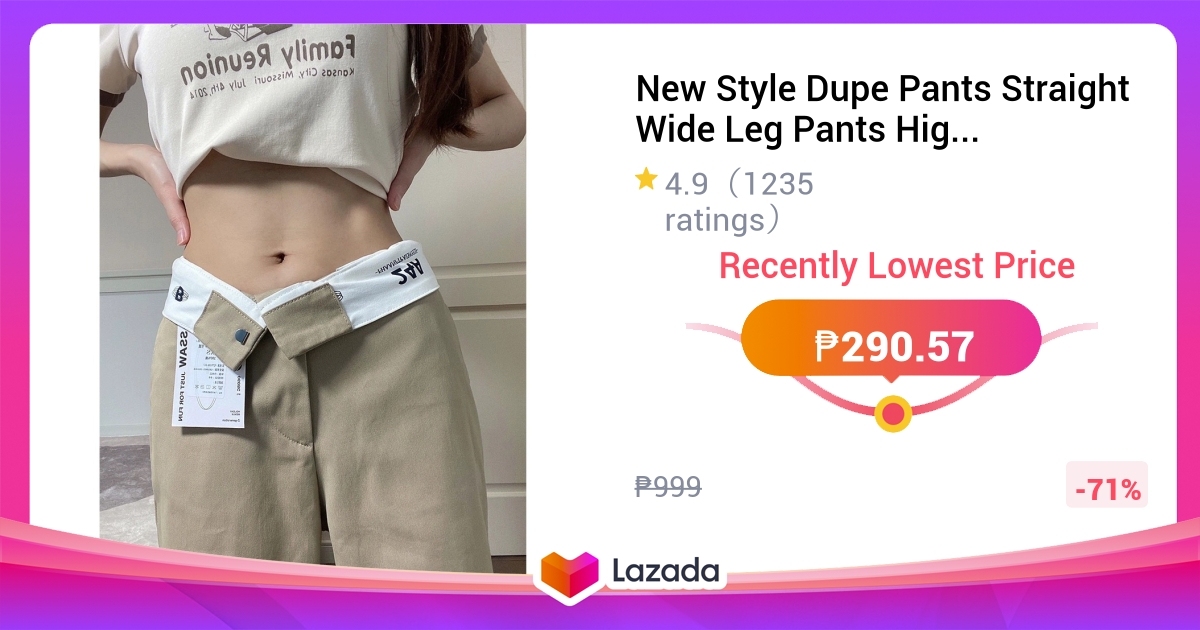 New Style Dupe Pants Straight Wide Leg Pants High Waist Boy Friend For ...