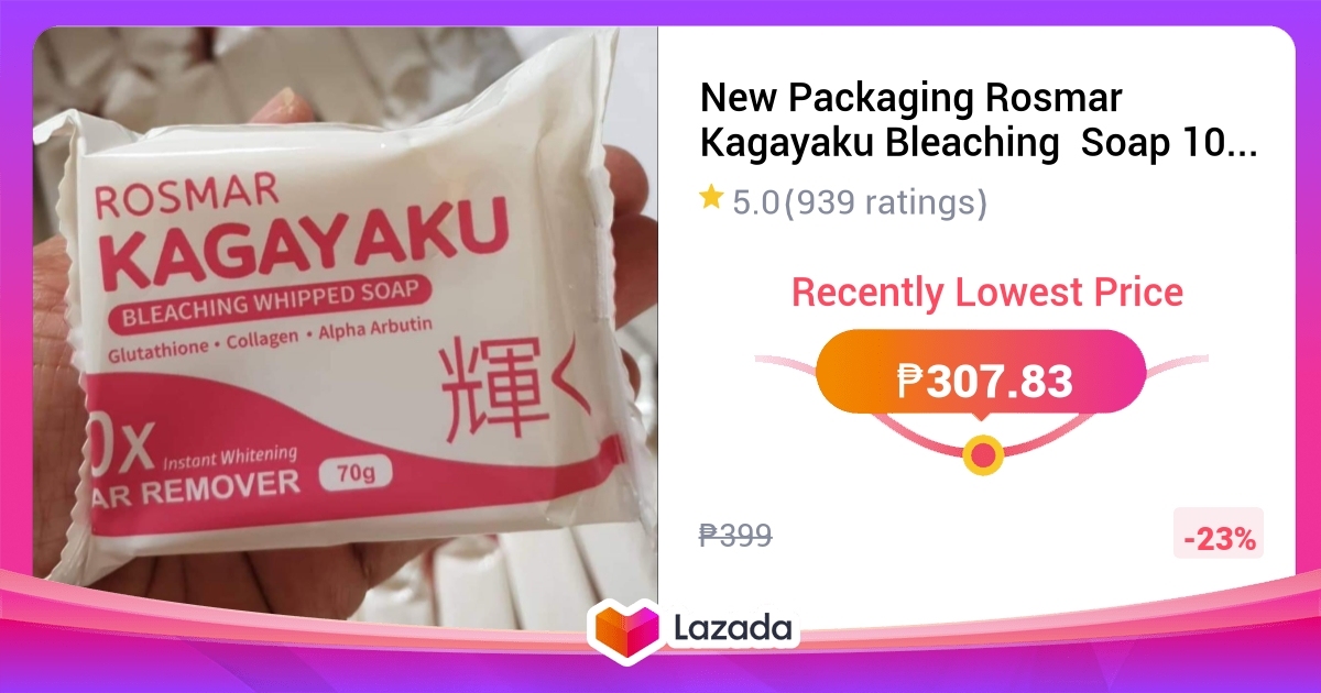 New Packaging Rosmar Kagayaku Bleaching Soap 10x Instant Whitening Scar ...