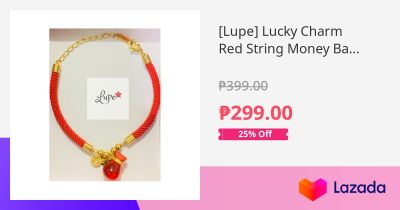 [Lupe] Lucky Charm Red String Money Bag Attract Wealth Stainless Steel