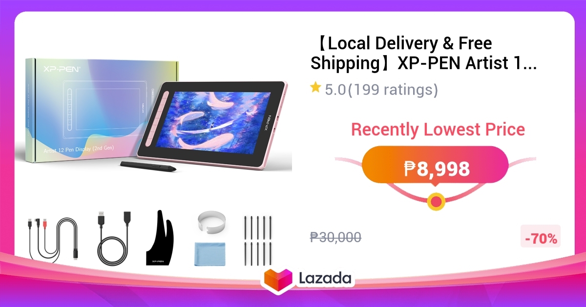 【Local Delivery & Free Shipping】XP-PEN Artist 12 (2nd Gen) Drawing ...