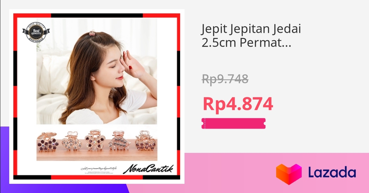 Jepit Jepitan Jedai 2.5cm Permata Elegan Jepit Rambut Besi Korea Unik ...
