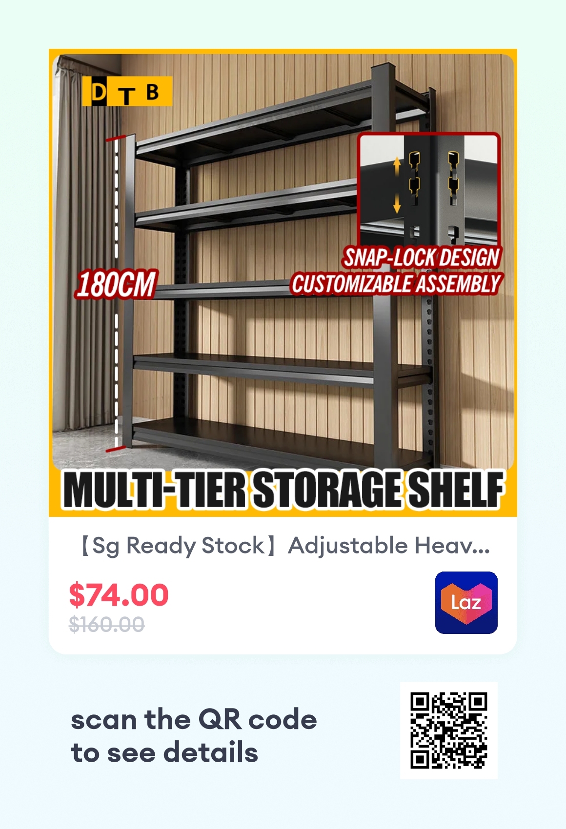 【Sg Ready Stock】Adjustable Heavy Duty Shelf Storage Rack Organizer ...