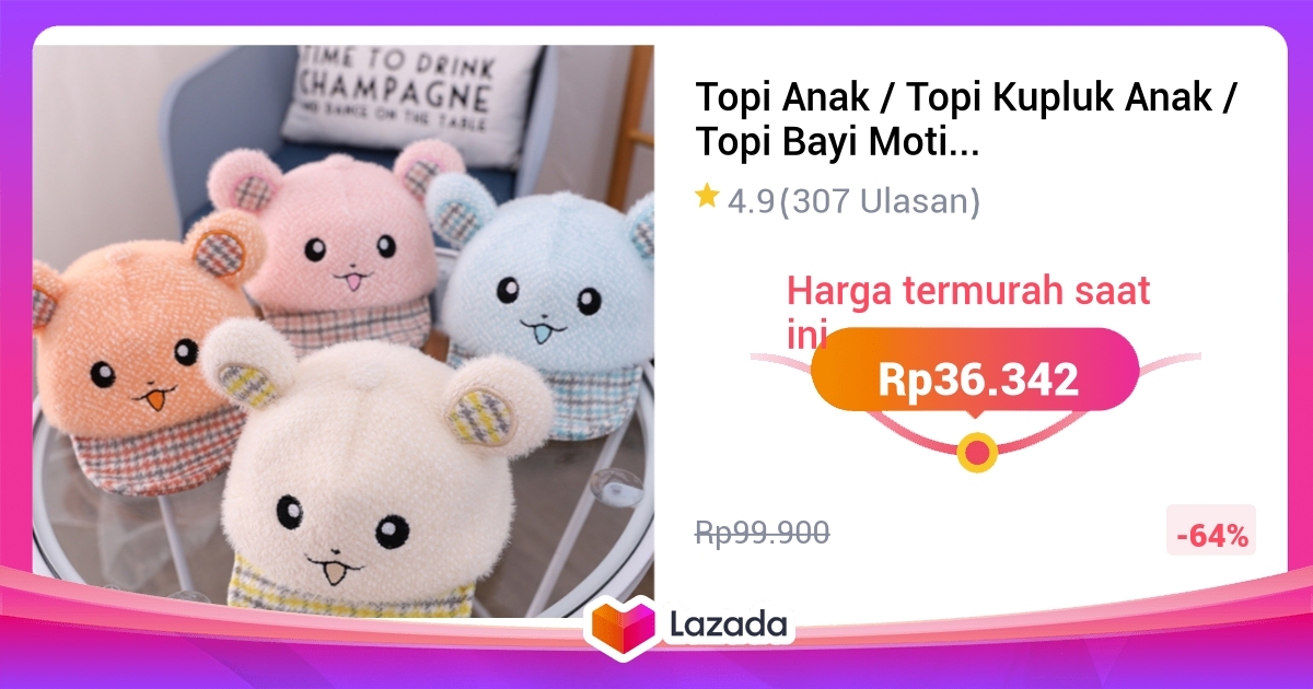 Topi Anak / Topi Kupluk Anak / Topi Bayi Motif Cute Dan Imut
