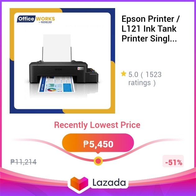 Epson Printer / L121 Ink Tank Printer Single Function Printer ...