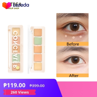 NATBEA 5 Color Corrector Concealer Palette Multicolor High Cover But ...