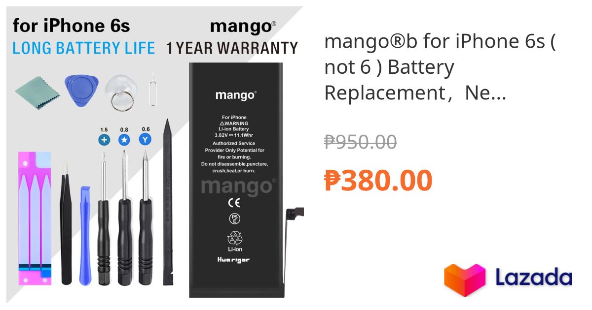 mango®b for iPhone 6s ( not 6 ) Battery Replacement，New Zero Cycle ...